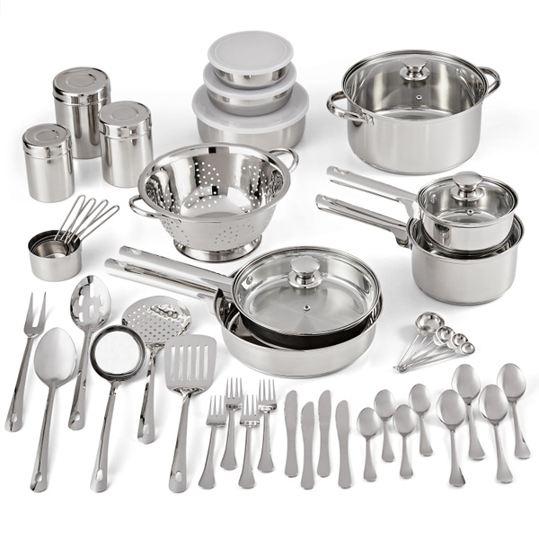 Mainstays Stainless Steel Cookware and Kitchen Combo Set | Wish