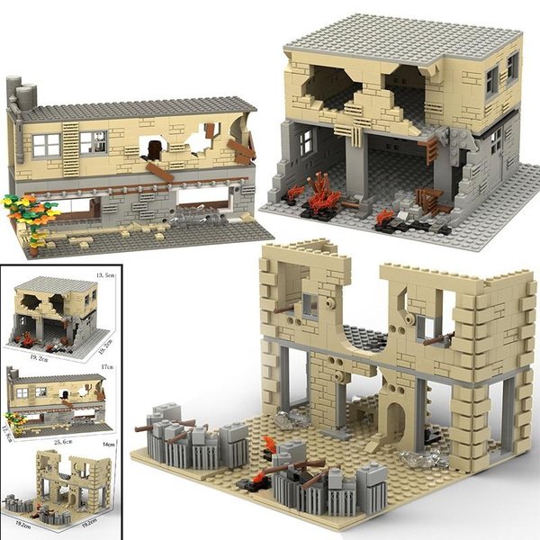 WW2 Abandoned Ruined Base Military Mini Assembly Building Blocks Army ...