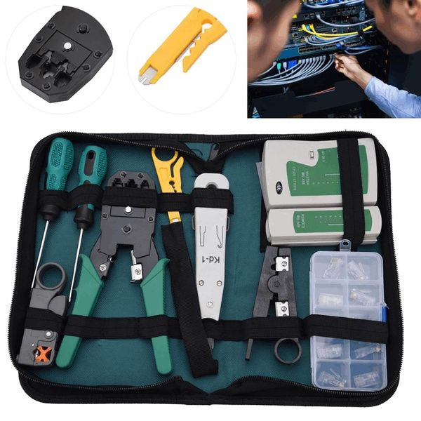 LAN Service Tool Kit Cable Tester Kit 11-piece Combination Kit For For ...