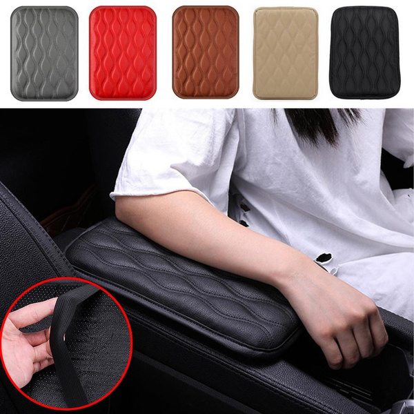 New Style Wave Embroider PU Leather Car Armrest Mat Center Console Arm ...