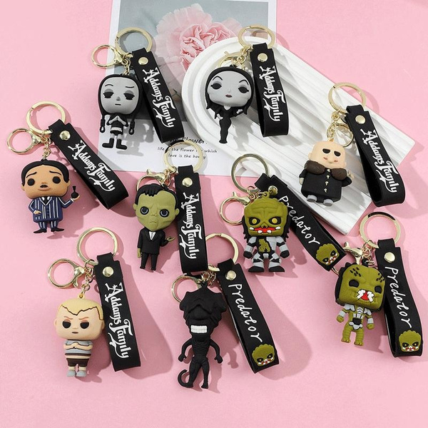 Wednesday Adams Keychain cartoon Lovely family Figure Keychains Pendant ...