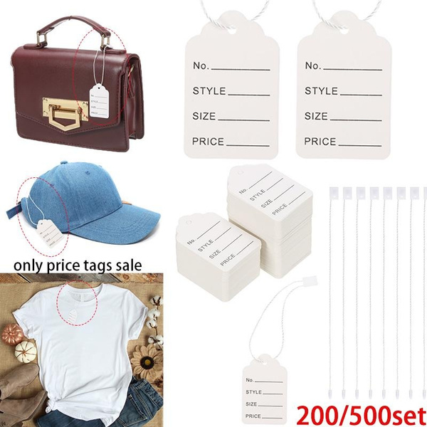 200/500Set Price Tags and Hang Tag String Clothing Price Marking Tag ...