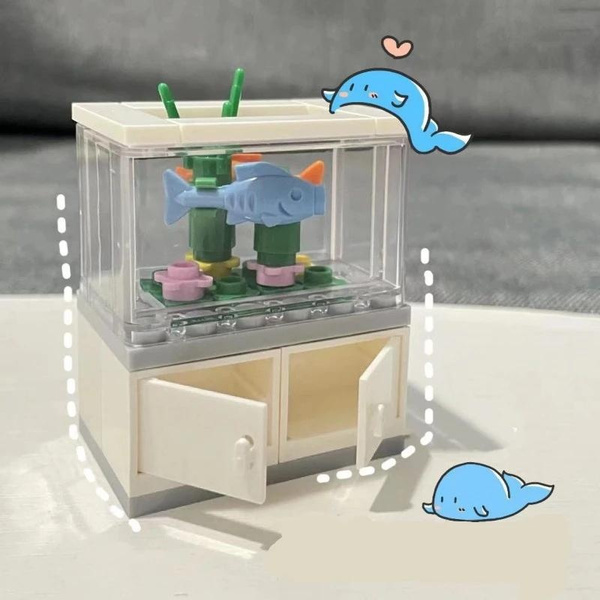 City Friends Bricks Assemble ClownFish Turtle Lizard Pet Fish Tank ...