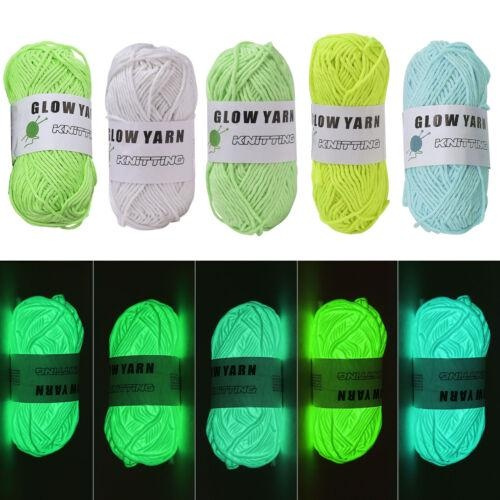 2/5Rolls Glow in The Dark Yarn Luminous Crochet Yarn for Crocheting DIY ...