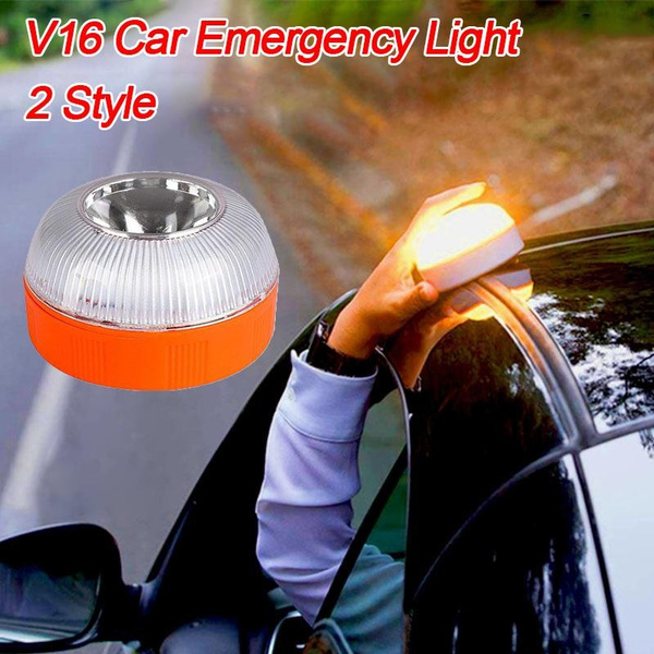 Rechargeable car emergency light magnetic induction strobe light dgt approved V16 car emergency ...