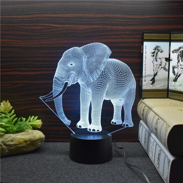 Remote Control Touch Switch 3D Elephant LED 7/16 Color Night Light Home ... Remote Control Touch Switch 3D Elephant LED 7/16 Color Night Light Home ...