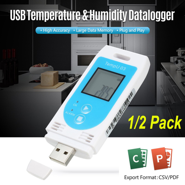 USB Temperature Humidity Data Logger Reusable RH TEMP Datalogger ...