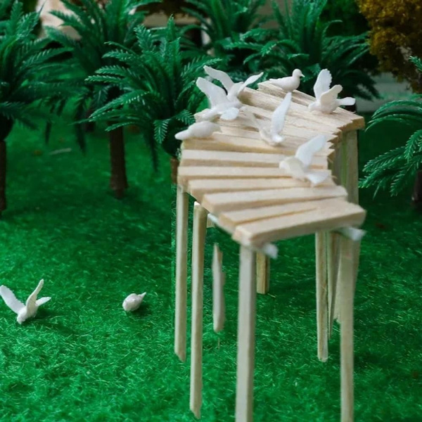 20pcs Model White Mixed Pigeons Toys Miniature Bird Dove Species Layout ...