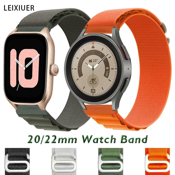 LEIXIUER 22mm/20mm Watchband Alpine Loop Nylon Strap for Samsung Galaxy ...