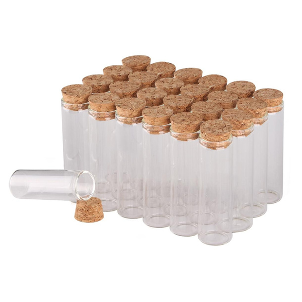 24 pieces 5ml/7ml/10ml/14ml/18ml/20ml/25ml/30ml Glass Test Tube with ...