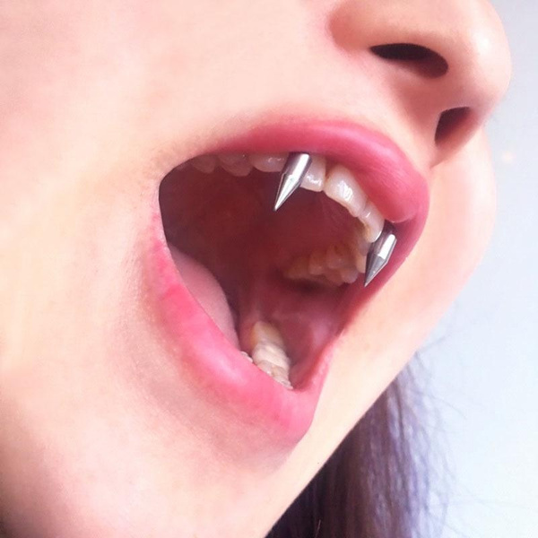 1Pc Medical Stainless Steel Dracula Nail Septum Piercing Tiger Tooth ...