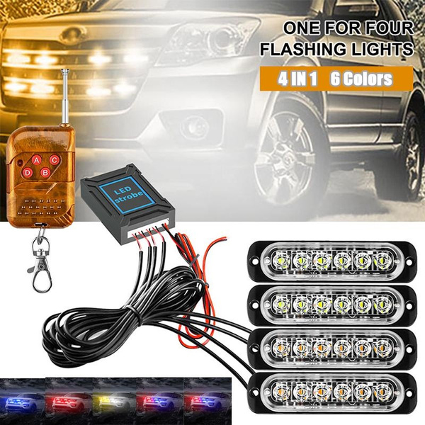 24 LED Strobe Light Wireless Car Emergency Flashing Light Car LED 12V ...
