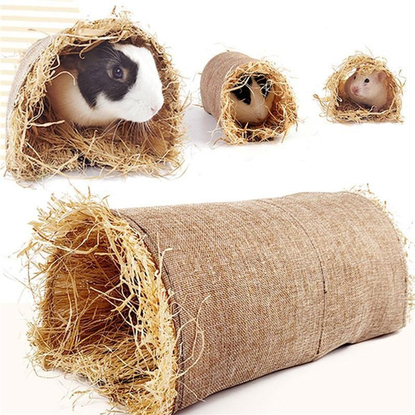 Arched Tunnel Straw Mat for Domestic Pet Rabbit Hideaway Toy Grass ...