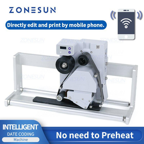 ZONESUN Date Printer Bluetooth Link Coder Barcode QR Code Batch Serial ...