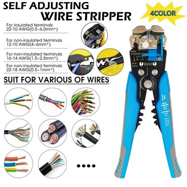 Wire Cutter Stripper Self-adjusting Cable Cutter Crimper Automatic Wire ...