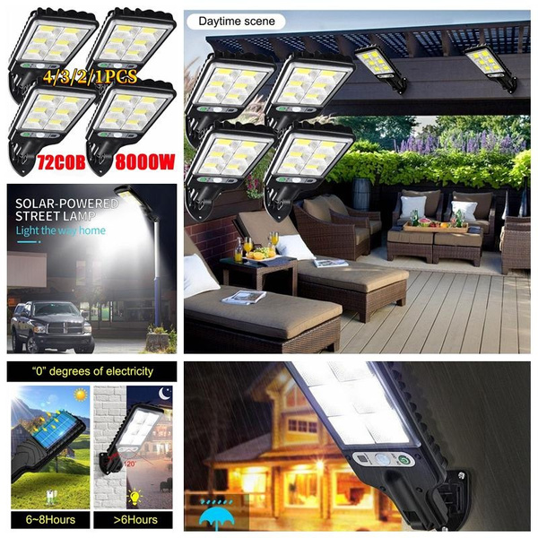 4/3/2/1PCS 2023 New Style 8000W/100W New Solar Powered Street Wall ...