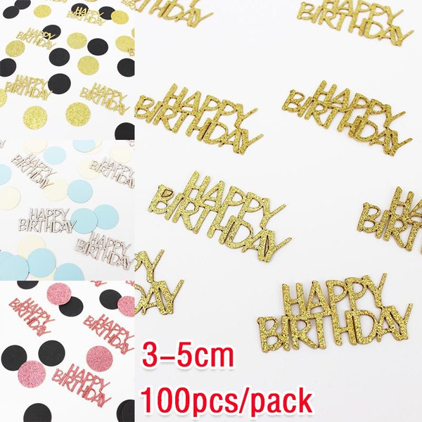 100pcs/pack Colorful Happy Birthday Round Confetti Sprinkles Birthday ...