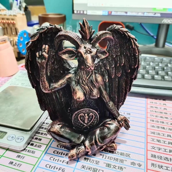New 155mm(6.1 Inches) Satanic Demon Mendez Pagan Meditation Goat Resin ...