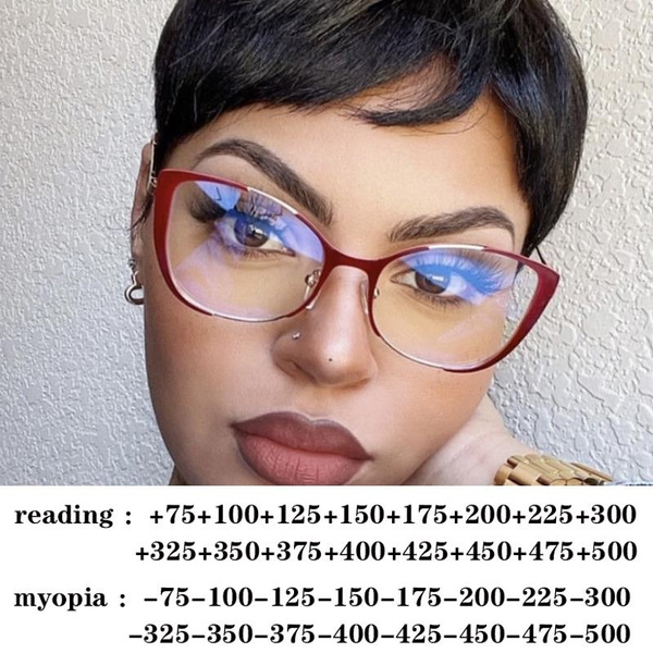 Metal Women Myopic Glasses Prescription Reading Glasses Optics Fashion ...