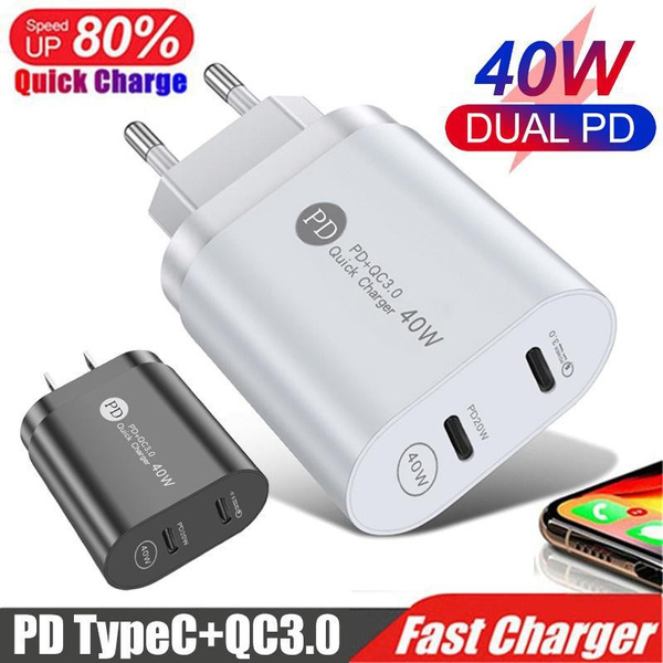 PD 40W Fast Charging Mobile Phone Charger 20W Type-C+USB Charger Multi ...