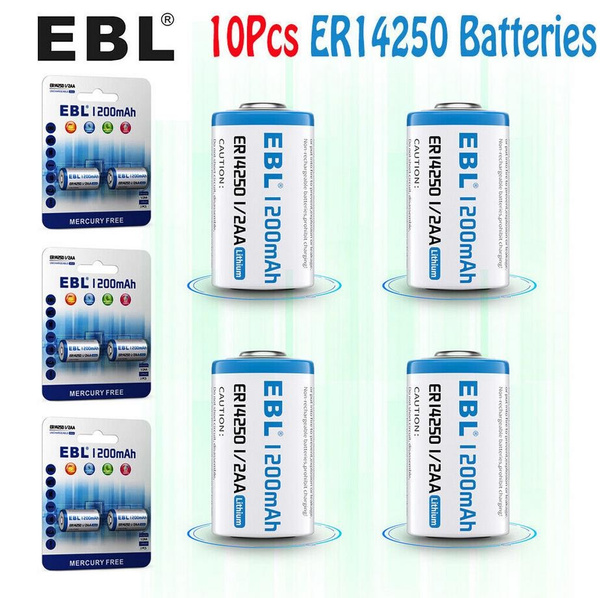 10Pcs 1200mAh 3.6V ER14250 TL-2150 1/2AA EXP 2029 High Capacity Battery ...