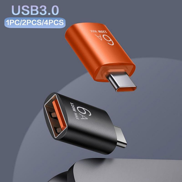 1PC/2PCS/4PCS 6A USB OTG To C Type Data Transfer Adapter USB Female To ...