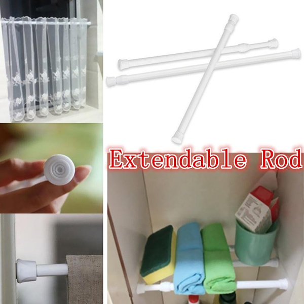 Multi Purpose Adjustable Curtain Telescopic Pole Spring Load Extendable ...
