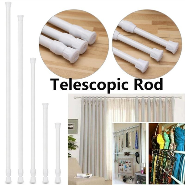 Multi Purpose Adjustable Curtain Telescopic Pole Spring Load Extendable ...