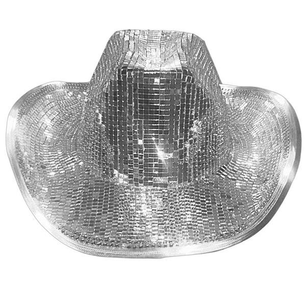 Mirror Hat Disco Balls Hat Glitter Balls Hat Sequin Cowboy Hat DJs Hat ...