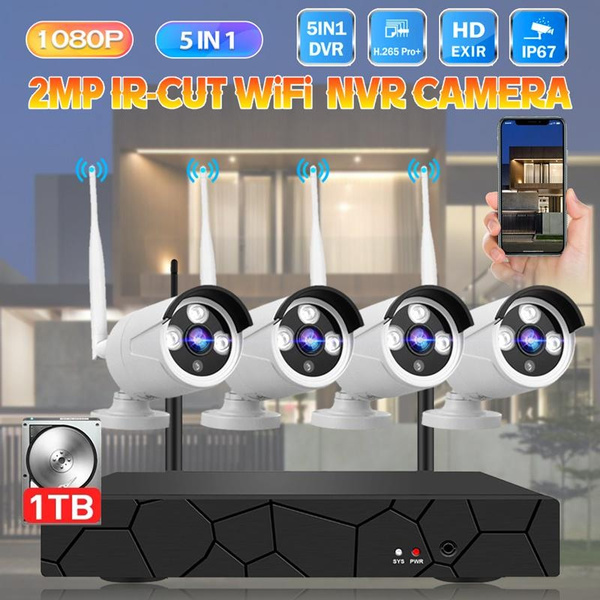 8CH 1TB Wireless CCTV System 1080N HD NVR wifi IR-CUT Outdoor 2MP IP ...