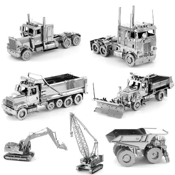 3D Metal Puzzle Engineering Vehicle Excavator Crawler Crane COE Truck 3D Metal Puzzle Engineering Vehicle Excavator Crawler Crane COE Truck