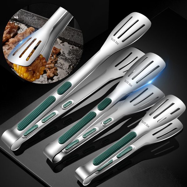 Stainless Steel Food Tong Non Slip Meat Salad Serving Clips Kitchen ...