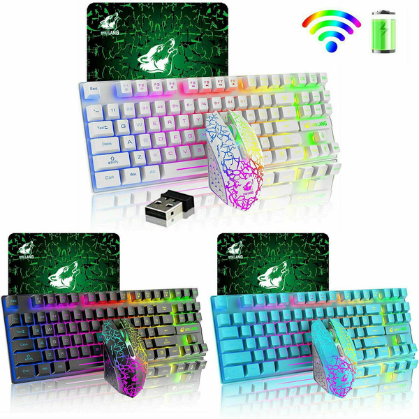 US 80% Wireless Keyboard&Mouse Set Gaming Keyboard&Mice Combo for PS4 ...