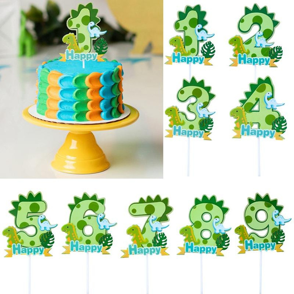 Dinosaur Happy Birthday Cake Topper Number Cake Toppers for Kids ...