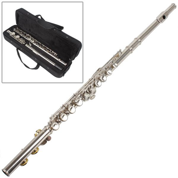 Silver Plated 16 Closed Holes ToneC Flute with Storage Case / Cloth ...