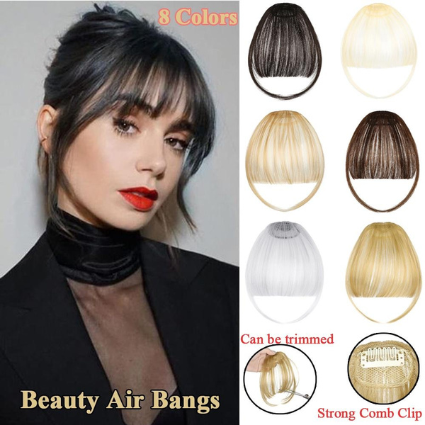1pc Air Bangs Hair Extensions Clips in Bangs Wigs Invisible Hairpiece ...