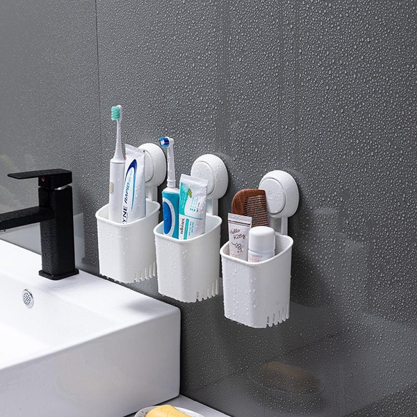 Suction Cup Toothbrush Holder Drill-Free Wall Mounted Electric ...