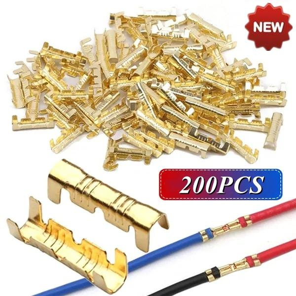 200pcs Tin Plated Brass Wire Connectors Fast Connection Terminal Brass