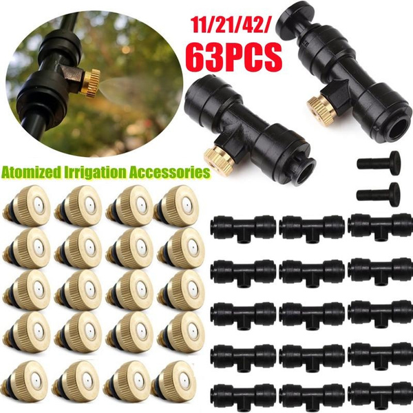 Brass Irrigation Misting Nozzles Kit Water Sprinkler Fog Nozzles Mister ...