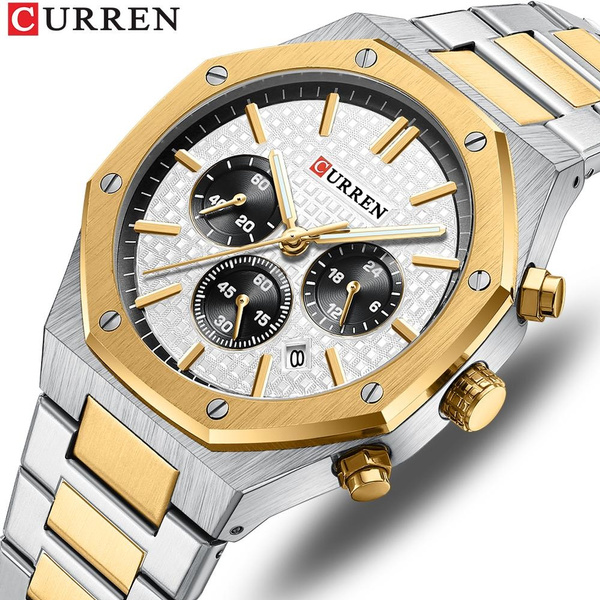CURREN Top Brand Quartz Watch for Men Luxury Stainless Steel Sport ...