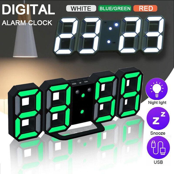 2023 Newest LED Nordic Digital Alarm Electronic Clocks Wall Clocks ...