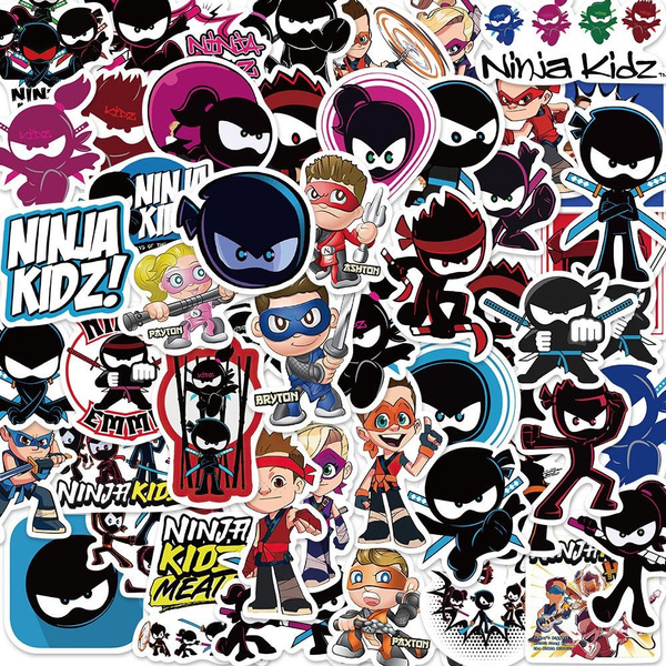 10/50Pcs Cartoon Game Ninja Kidz Stickers Ninja Kids Figure Graffiti ...