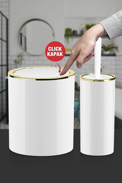 Gold Series White Round 2 Wc Bucket And Brush Set | Wish