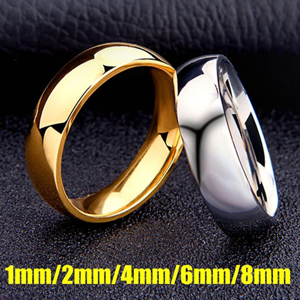 1Pcs 1mm 2mm 4mm 6mm 8mm 10mm Titanium Ring Plain Dome High Polished ...