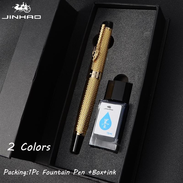 1 Set (1 Pen and Gift Box with Ink)jinhao Dragon Clip Gold Silver ...