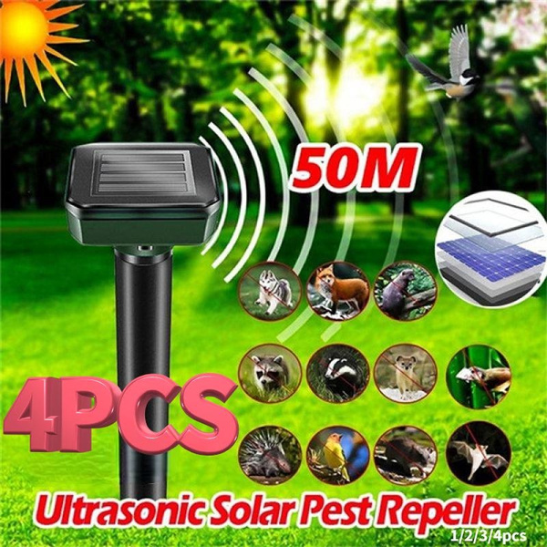 1/2pcs Ultrasonic Solar Pest Repeller Motion Sensor Repellent ...