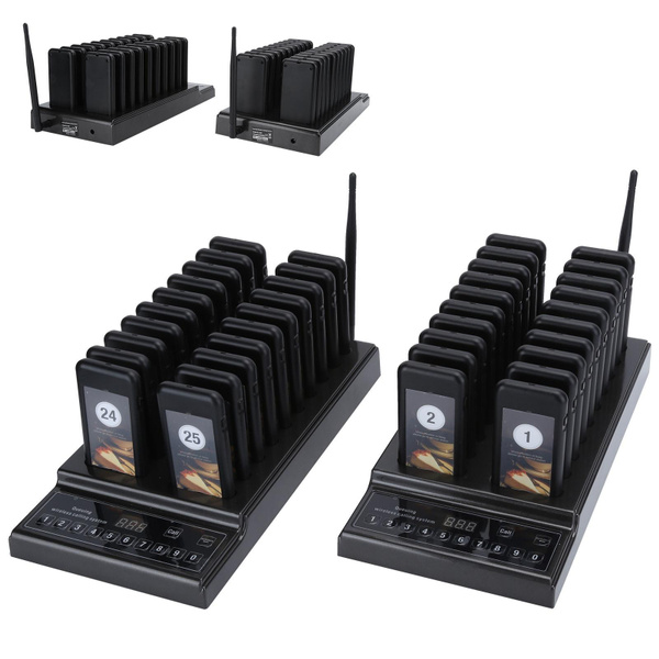 Wireless Restaurant Pager, Dual Host 2 Drag 40 Vibrating Meal Taker 110 ...