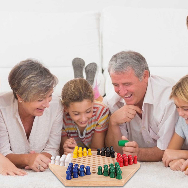Educational Board Children Classic Halma Chinese Checkers Set Strategy ...