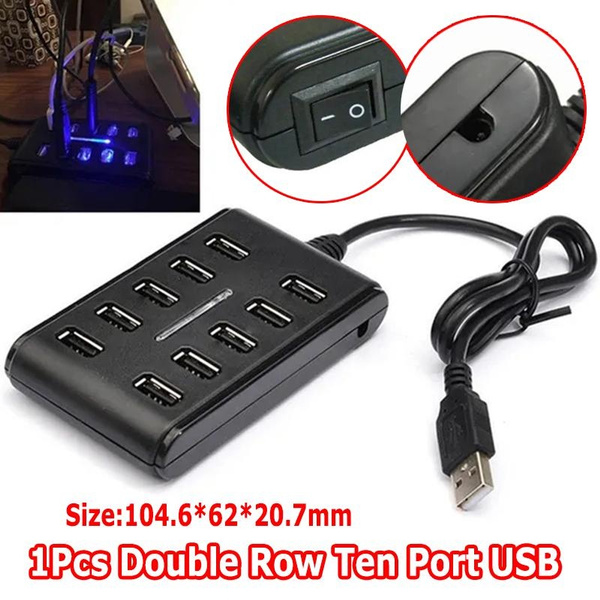 1Pcs Double Row Ten Port USB Portable General Purpose Work Home with ...