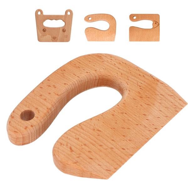 Kids Wooden Cutter Safe Vegetable Fruit Knife Toy Montessori Kitchen ...